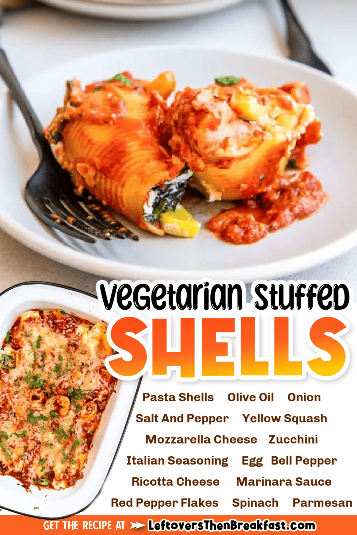 Vegetarian Stuffed Shells - Leftovers Then Breakfast