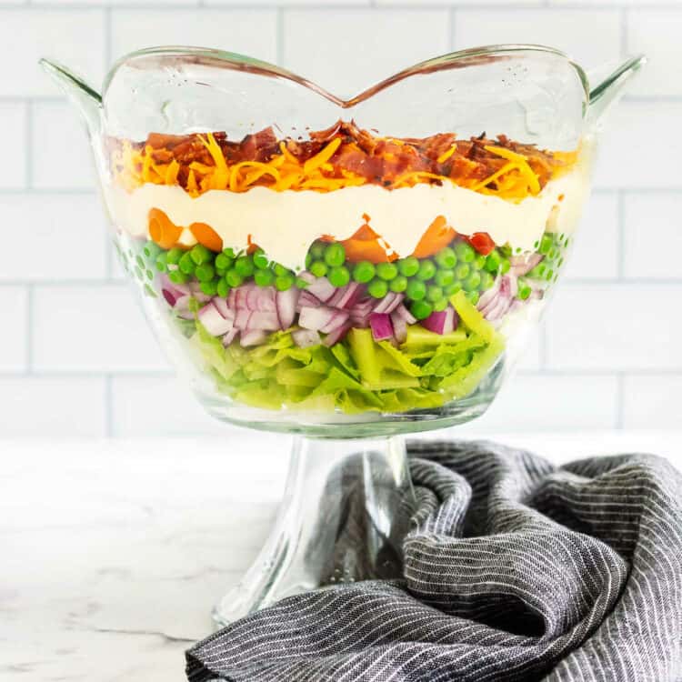 24 Hour Salad (Overnight Salad) - Leftovers Then Breakfast