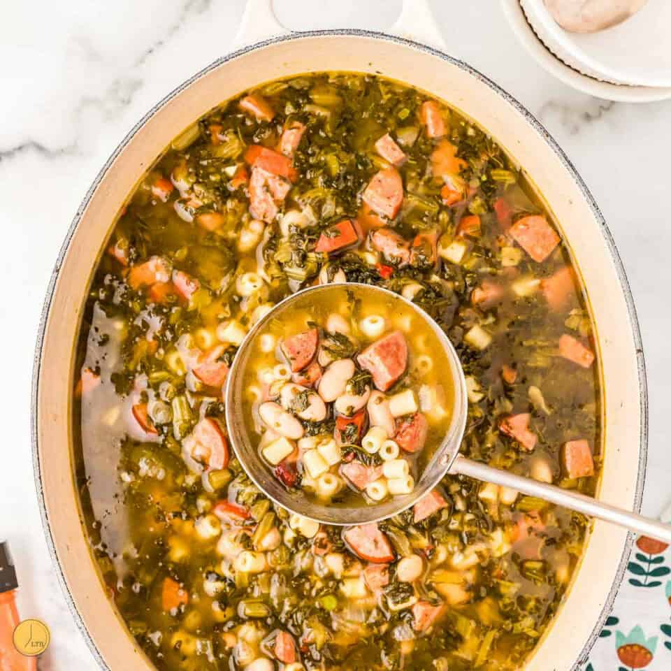 Swamp Soup With Turnip Greens - Leftovers Then Breakfast