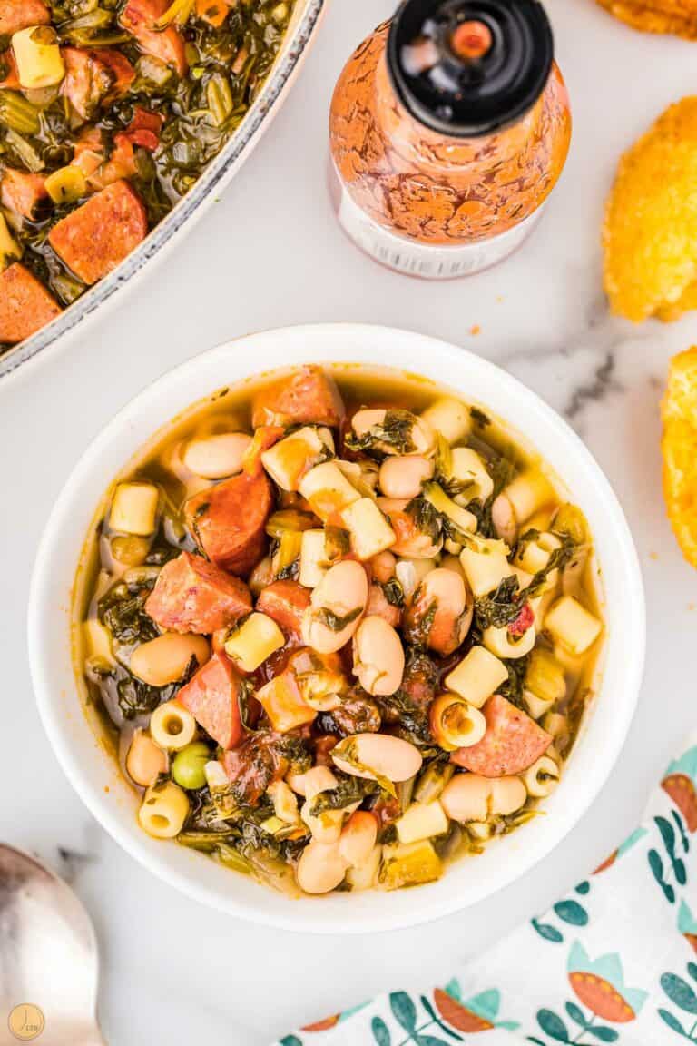 Swamp Soup With Turnip Greens - Leftovers Then Breakfast