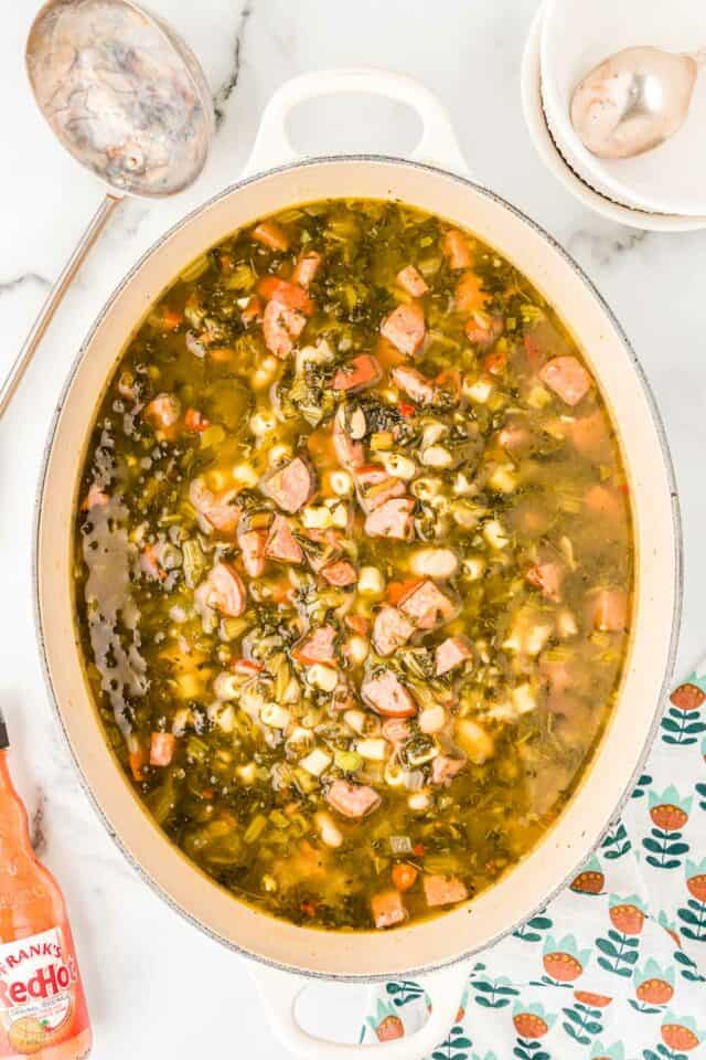 Swamp Soup With Turnip Greens - Leftovers Then Breakfast
